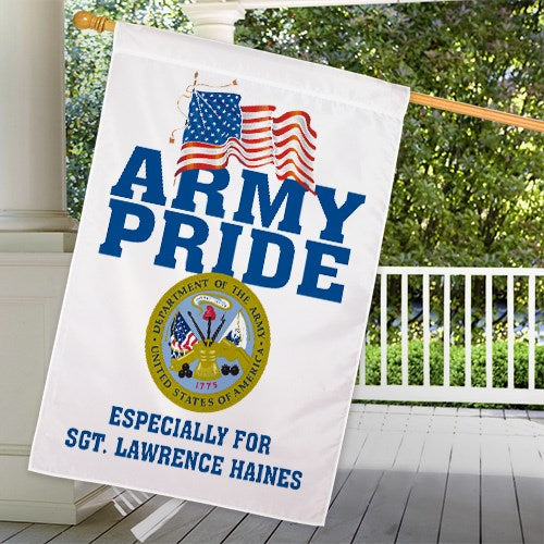 Personalized Military Pride House Flag | Savvy Custom Gifts